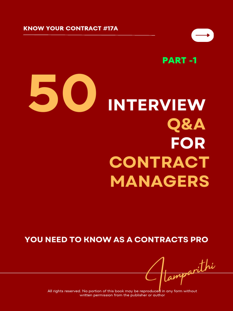 Contract Management Interview Q&A | PDF | Procurement | Mediation