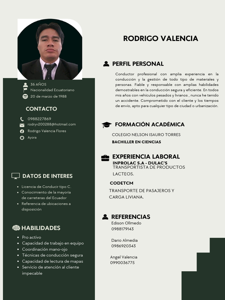 Curriculum Rodrigo Valencia | PDF