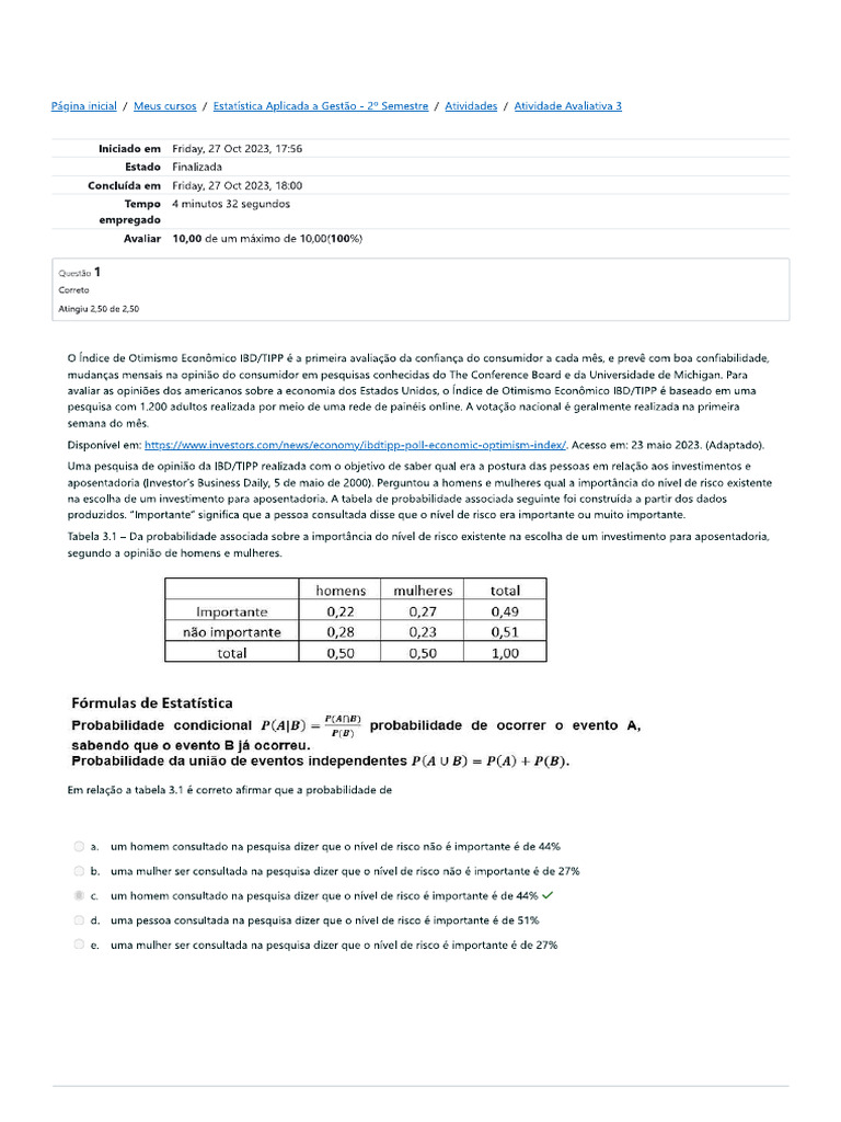 AA3 Estatística | PDF