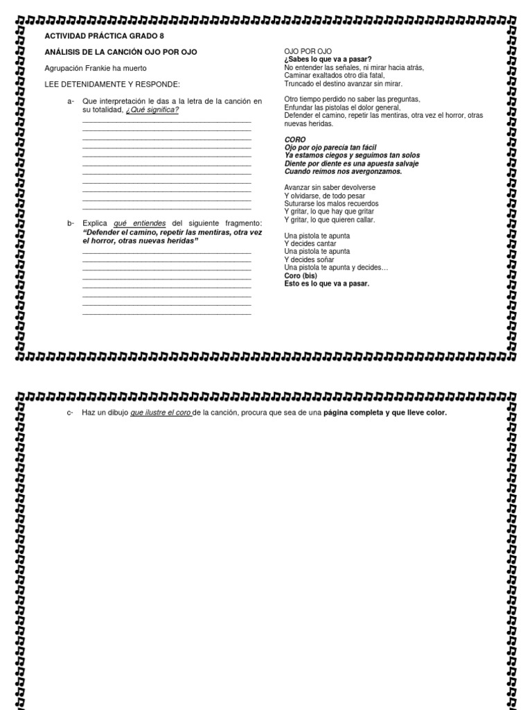 ACTIVIDAD PRÁCTICA Evaluativa Sobre La Musica | PDF