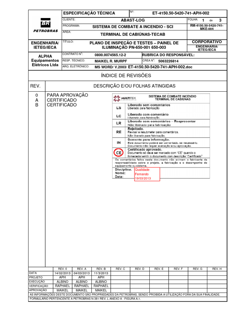 ET-4150 - 50-5420-741-APH-002 B Cert | PDF | Processo de negócios