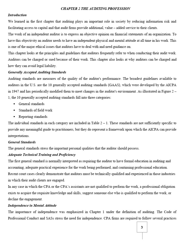Chapter 2 The Auditing Profession | PDF | Audit | Internal Control