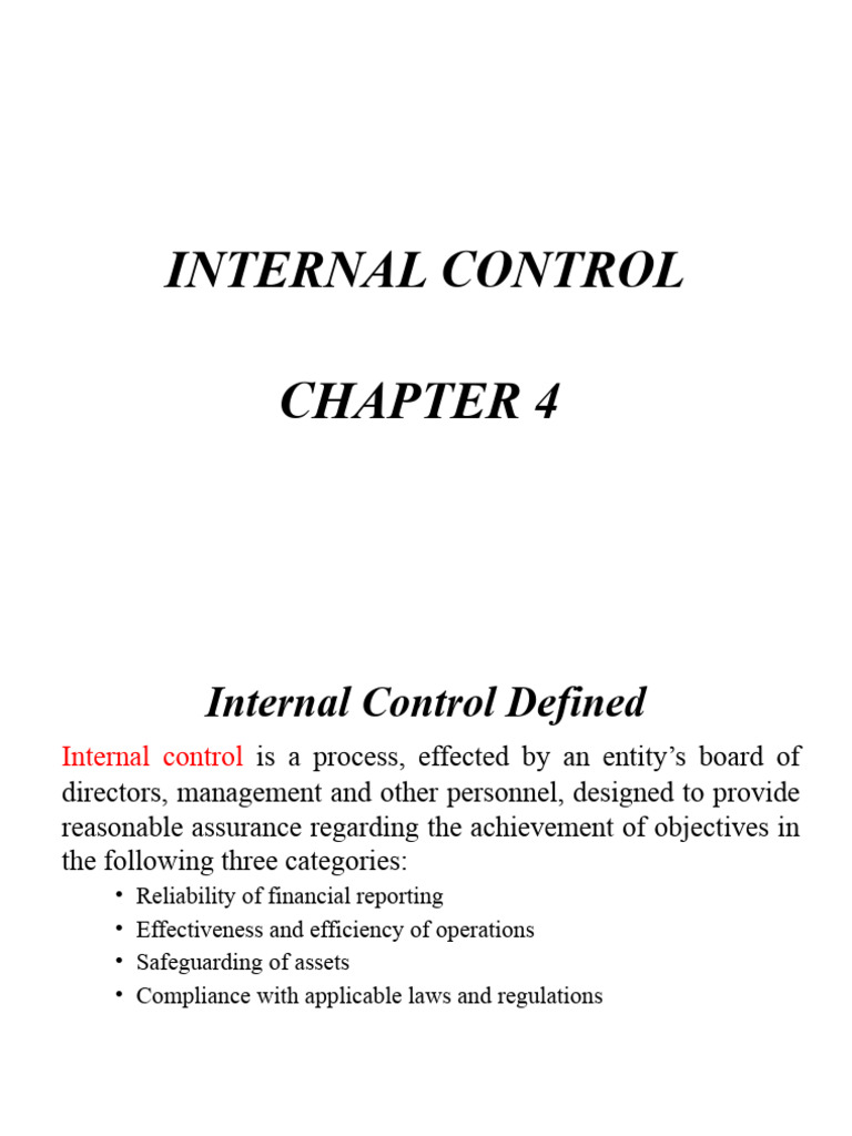 Chapter 4 Internal Control | PDF | Internal Control | Audit