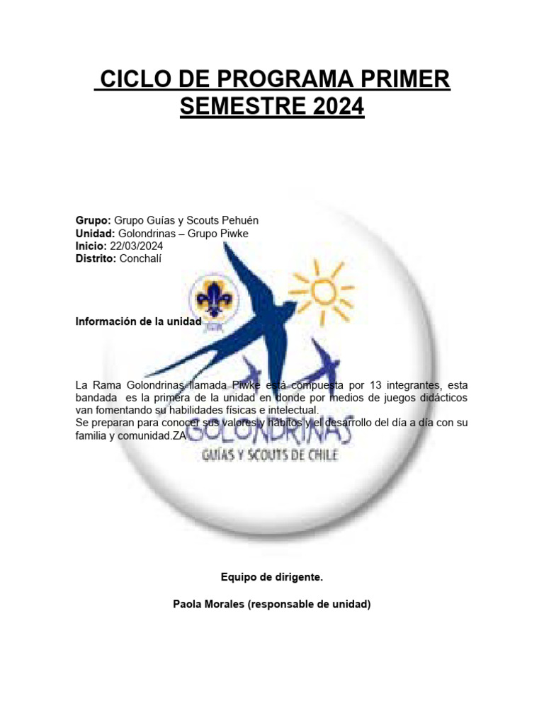 Ciclo de Programa Golondrinas | PDF | Recreación al aire libre | Organizaciones juveniles