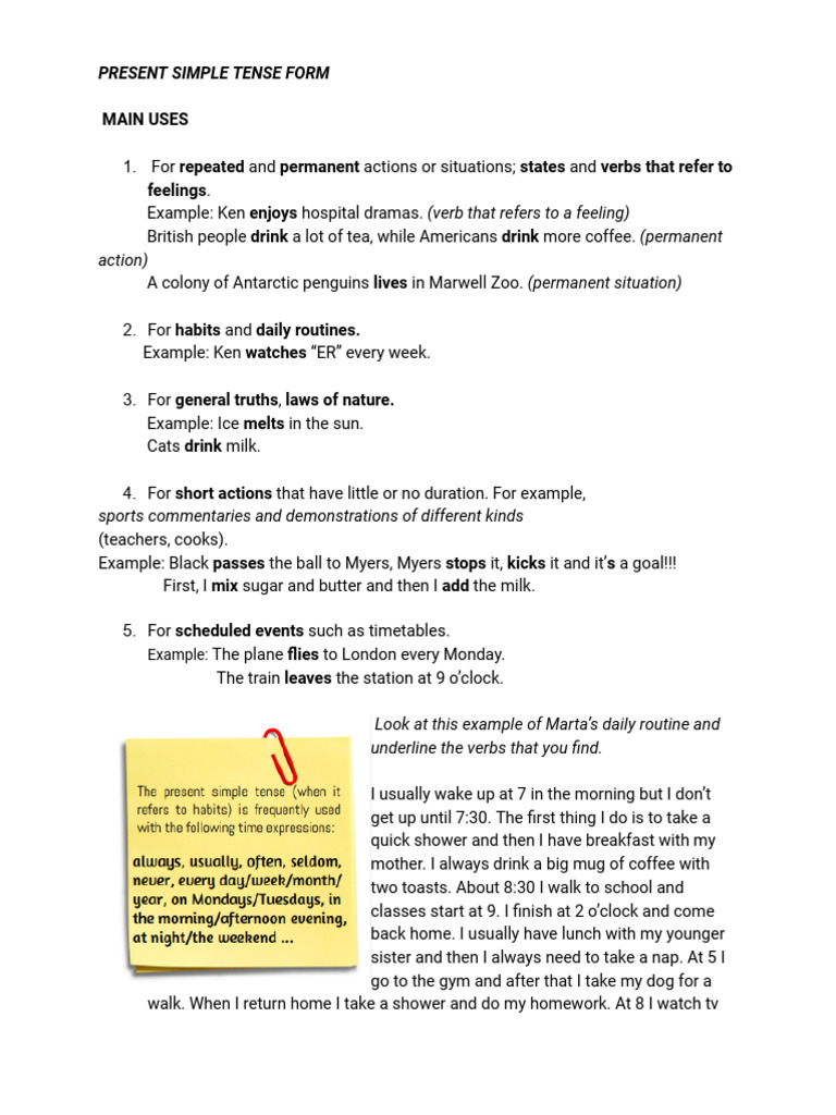 Presente Simple Vs Presente Continuo | PDF | Verb | Linguistics