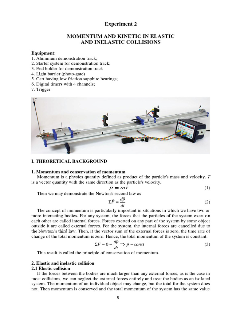 Elastic vs Inelastic Collisions Experiment | PDF | Collision | Momentum