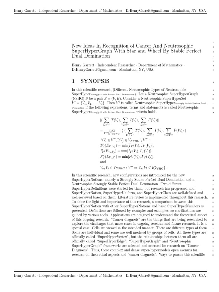 New Ideas In Recognition of Cancer And Neutrosophic SuperHyperGraph With Star and Wheel By ...