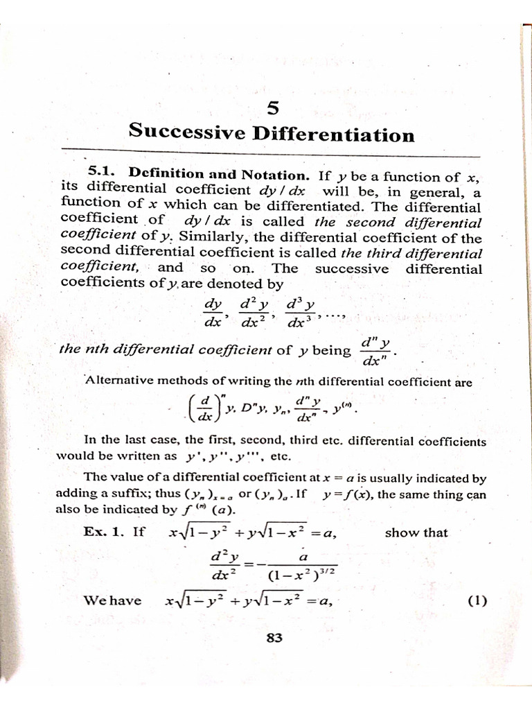 Successive Differentiation | PDF