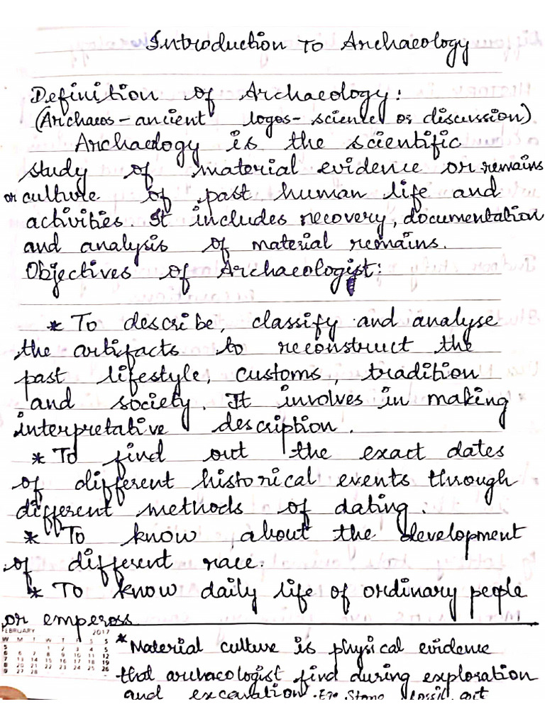 Introduction To Archaeology Notes | PDF