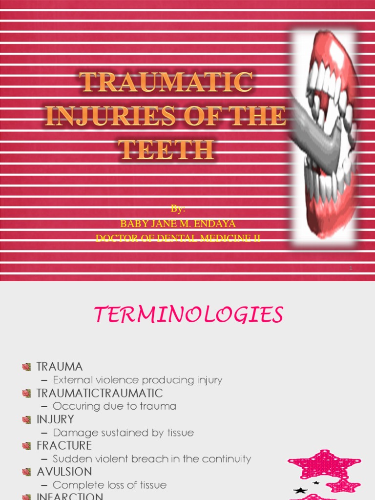 Dental Trauma: Types and Pathology | PDF | Human Tooth | Tooth