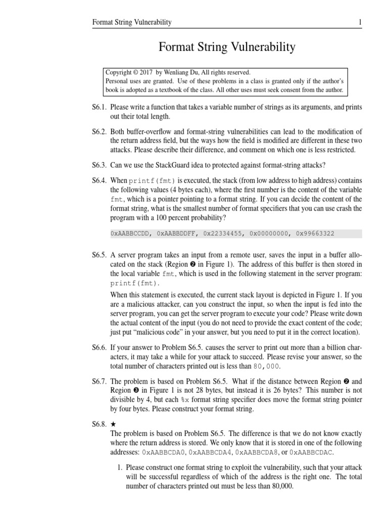 Format String Ex | PDF | String (Computer Science) | Software Format String Ex | PDF | String (Computer Science) | Software
