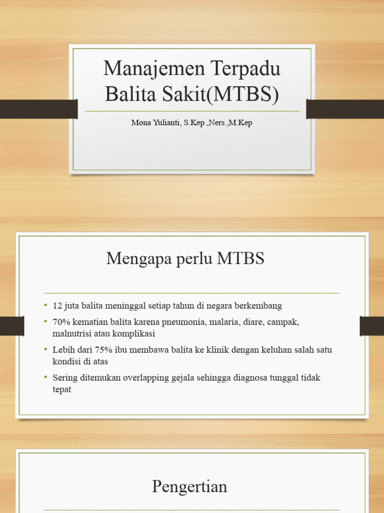 Manajemen Terpadu Balita Sakit(MTBS) | PDF