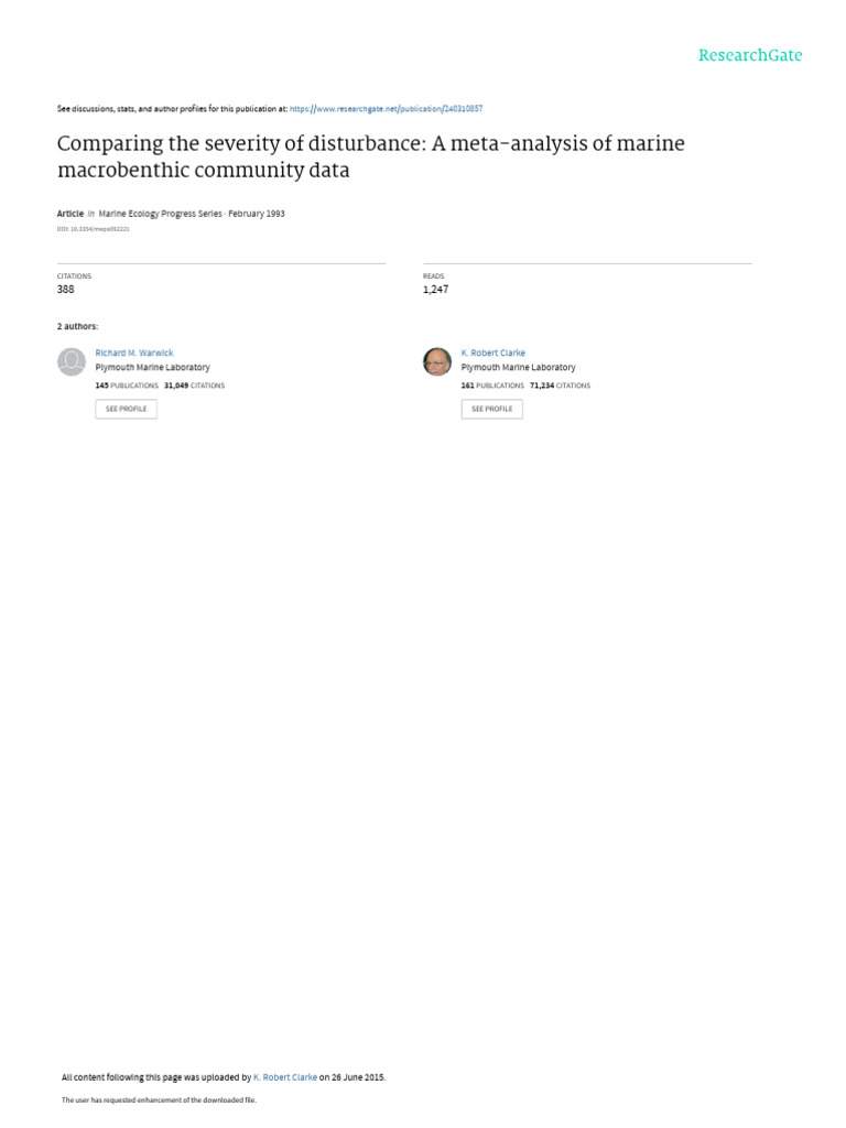 Comparing The Severity of Disturbance A Meta-Analy | PDF | Principal ... Comparing The Severity of Disturbance A Meta-Analy | PDF | Principal ...