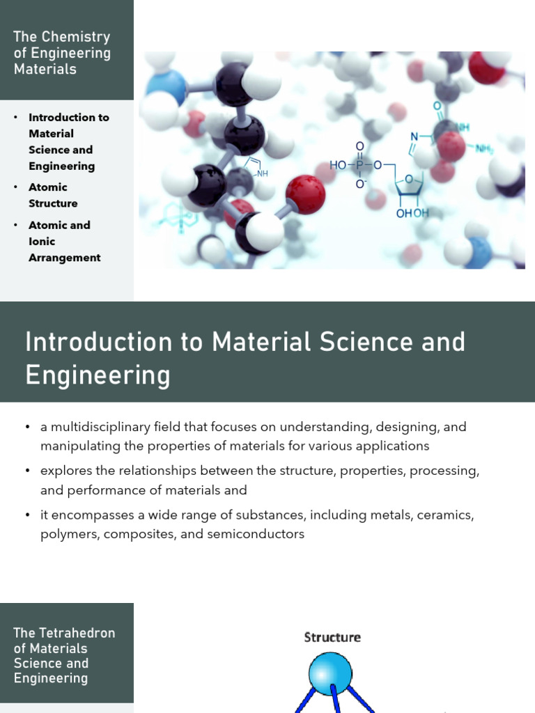 The Chemistry of Engineering Materials | PDF | Chemical Bond | Crystal Structure