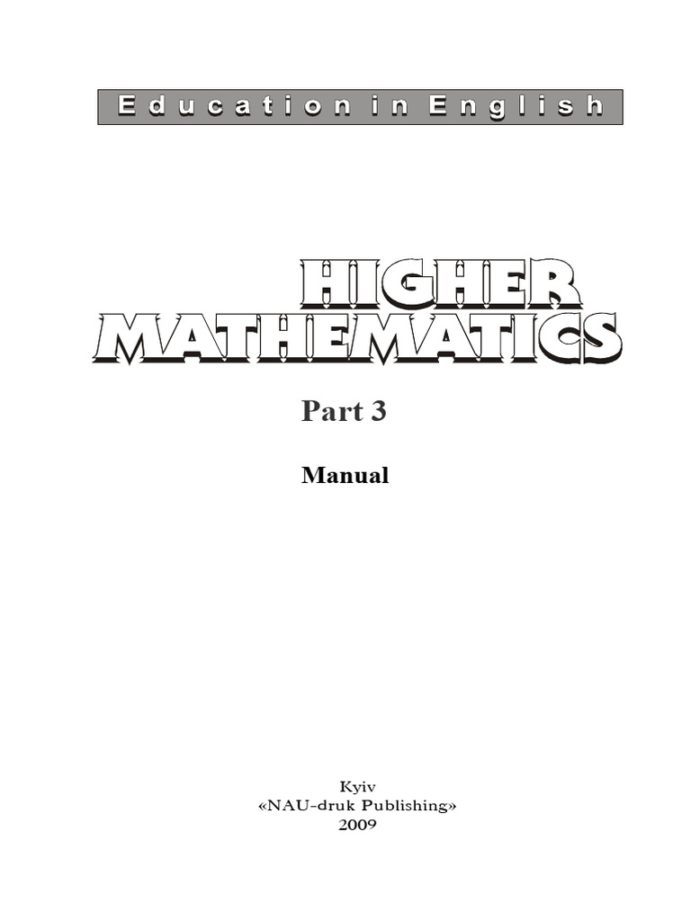 Higher Mathematics. Part 3 | PDF | Fourier Series | Fourier Transform