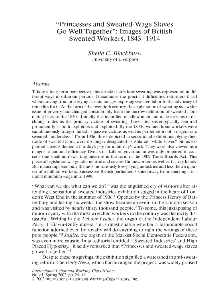 "Princesses and Sweated-Wage Slaves Go Well Together": Images of ...