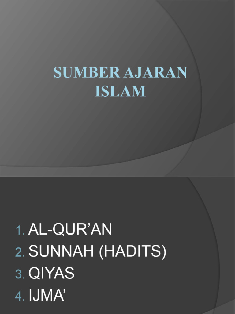 Sumber Ajaran Islam | PDF