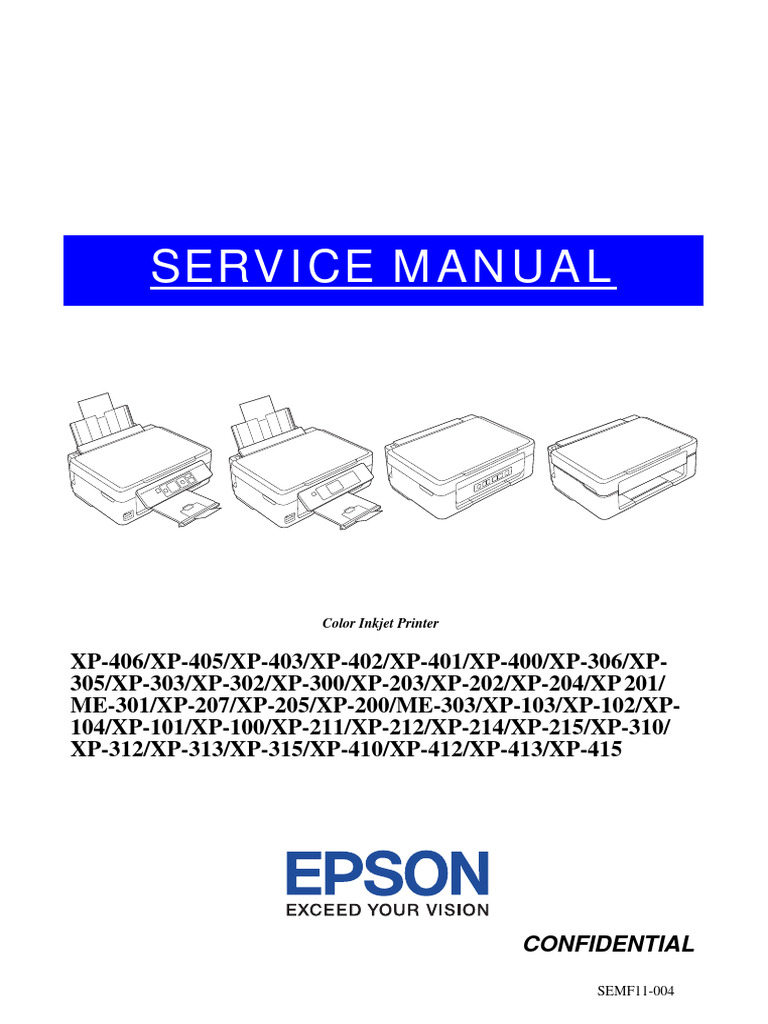 XP-400 XP-300 XP-200 XP-100 ME-101 Seriese | PDF | Printer (Computing ...