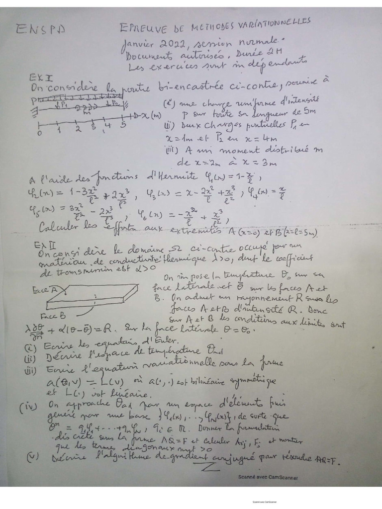 Correction SN Méthodes Variationnelles 2023 | PDF