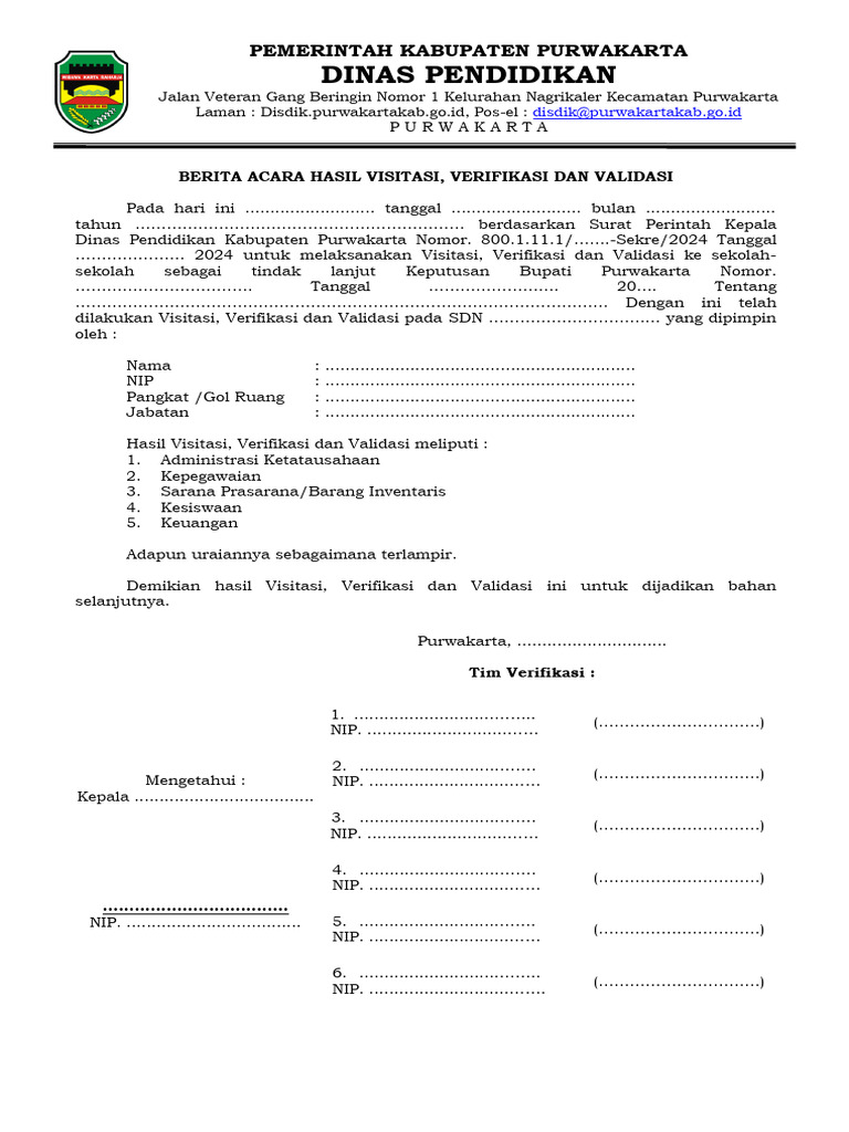 Form. Verifikasi Kepsek1 | PDF