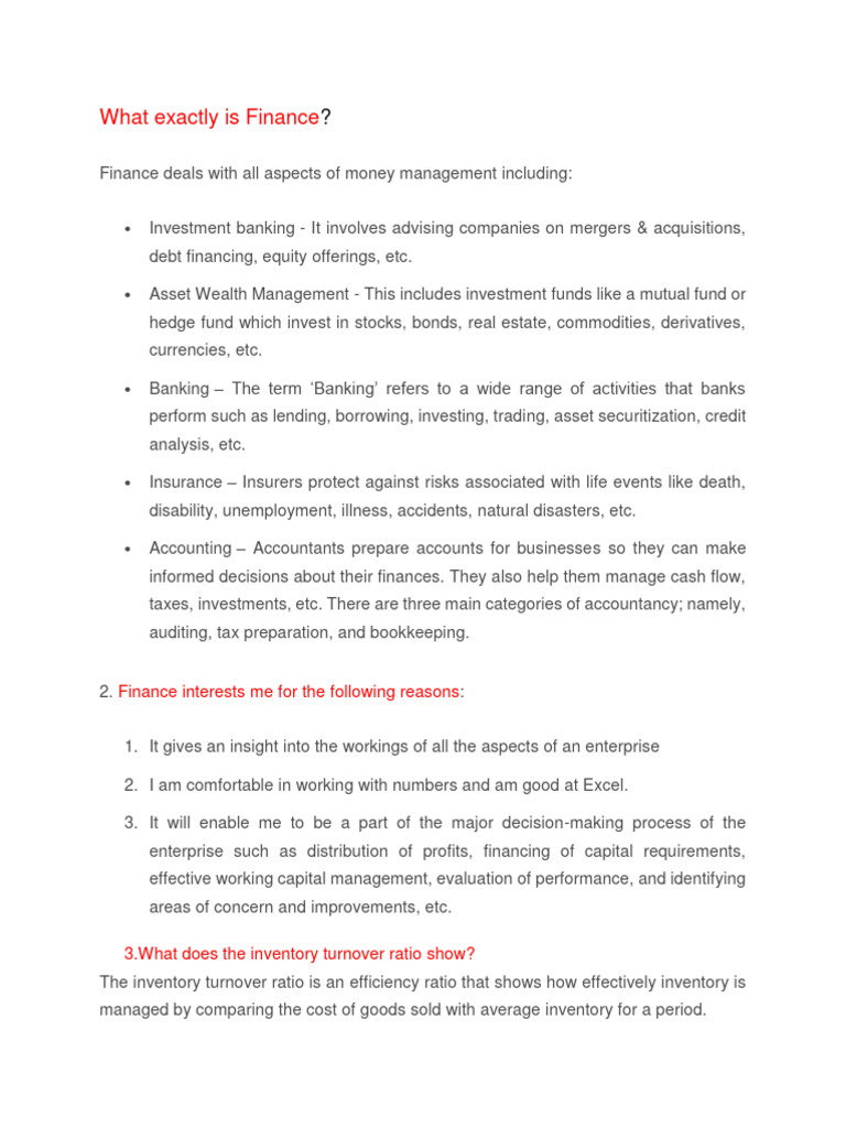 Finance INTERVIEW QUESTION | PDF | Derivative (Finance) | Option (Finance)