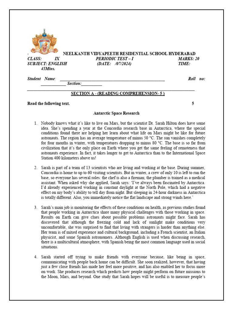(PAPER 1) PT QP Gr9 2024-25 (ENG) | PDF | Outer Space | Antarctica (PAPER 1) PT QP Gr9 2024-25 (ENG) | PDF | Outer Space | Antarctica
