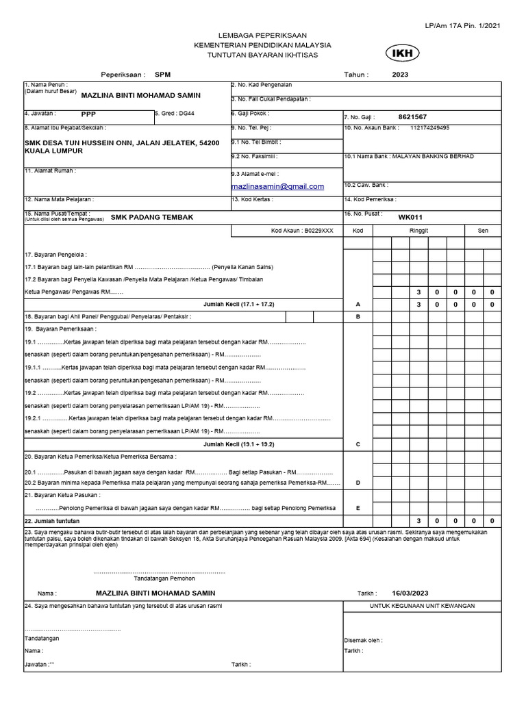 Tuntutan Bayaran Ikhtisas | PDF