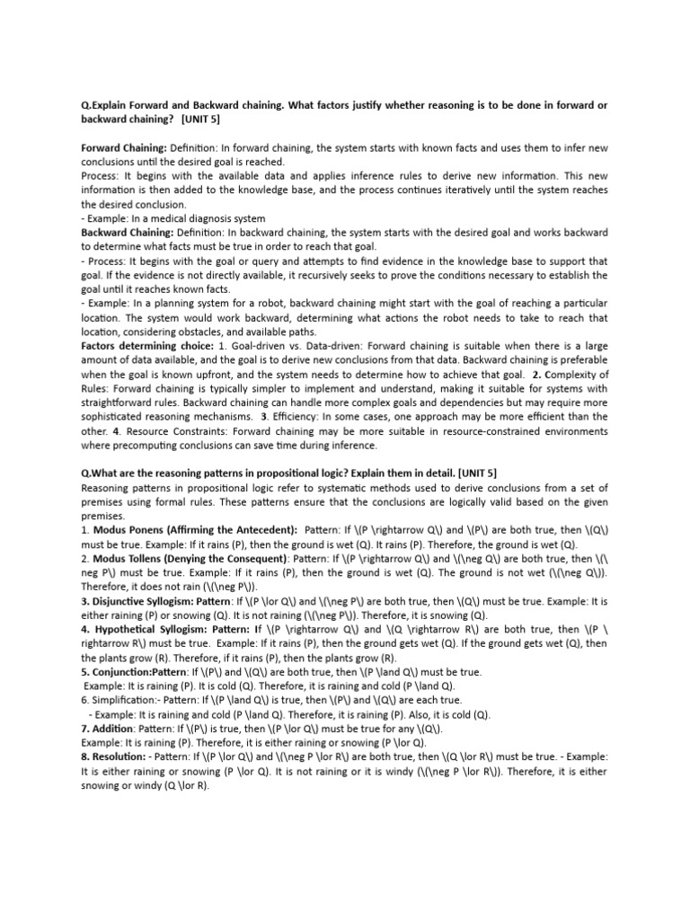 UNIT 4 (MICRO)(AI) | Download Free PDF | First Order Logic | Applied ...