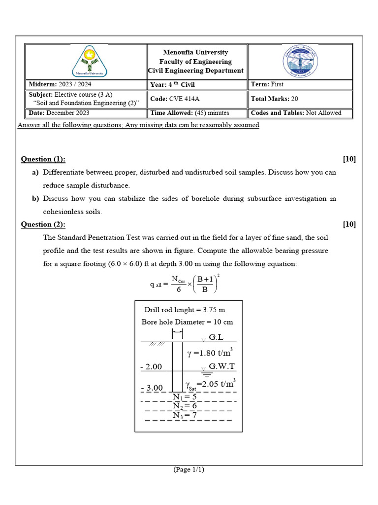 Mid2 Site | PDF | Borehole | Civil Engineering
