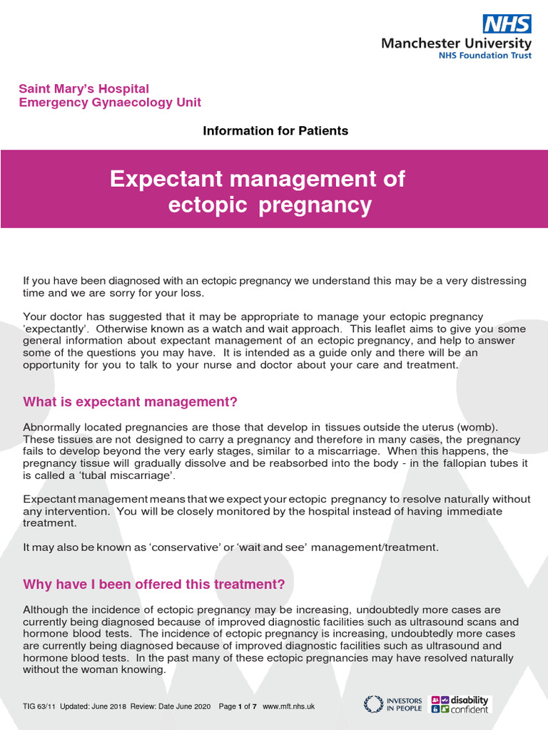 11 63 Expectant Management of An Ectopic Pregnancy June 2018 | PDF ...