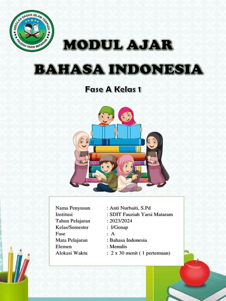 Modul Ajar Bahasa Indonesia Kelas 1 | PDF