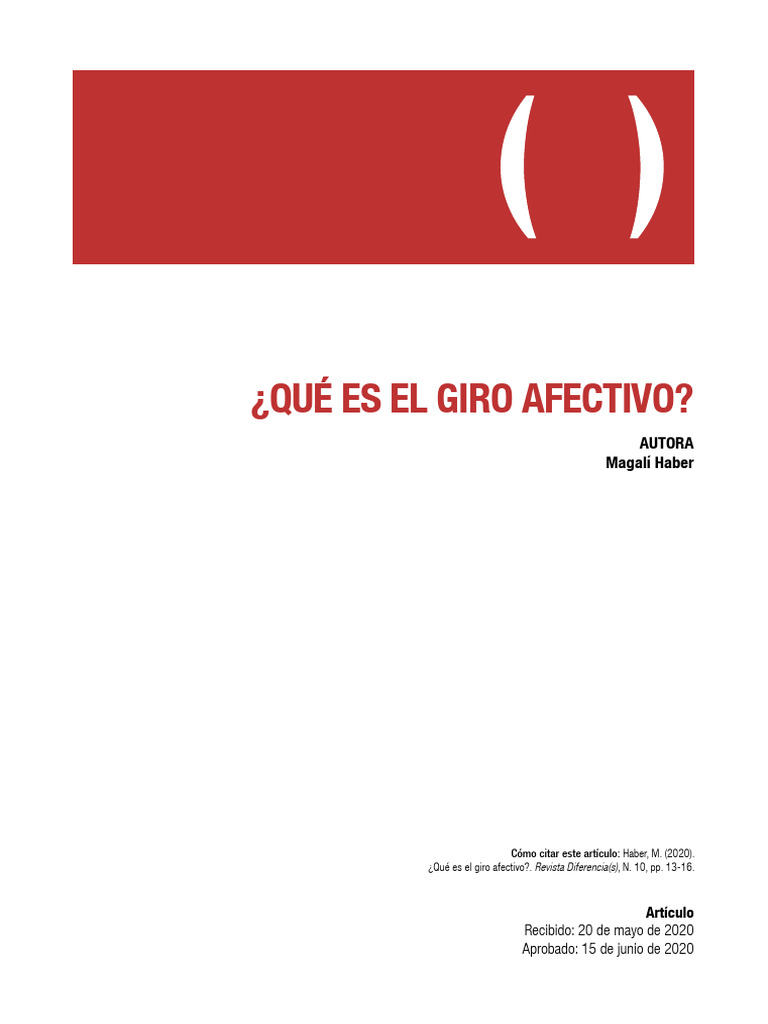 EDITORIAL Que Es El Giro Afectivo | PDF | Pensamiento | Conocimiento