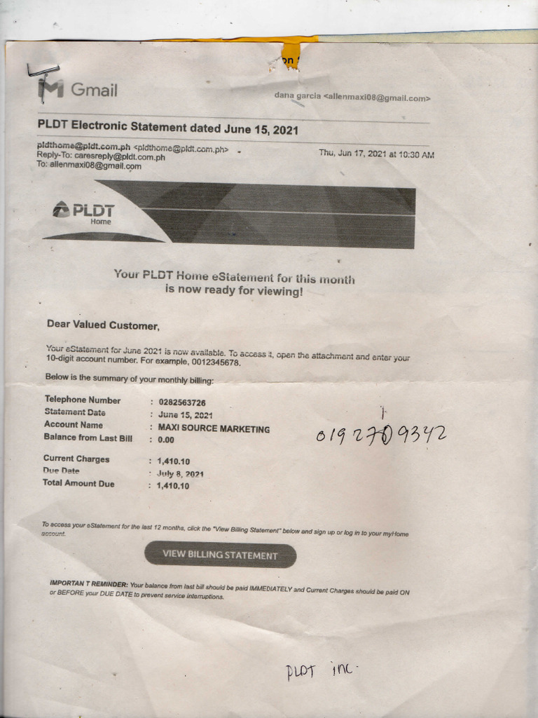 Sample Utility Bill | PDF