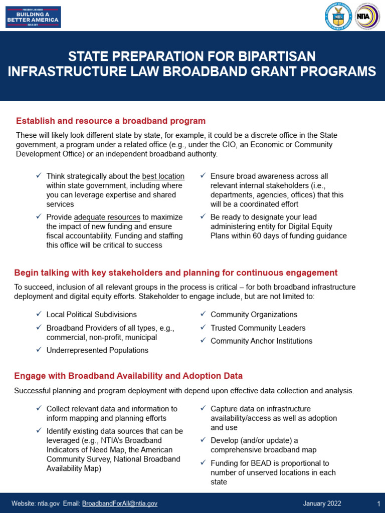 State Preparation For BIL Broadband Grant Programs | PDF | National ...