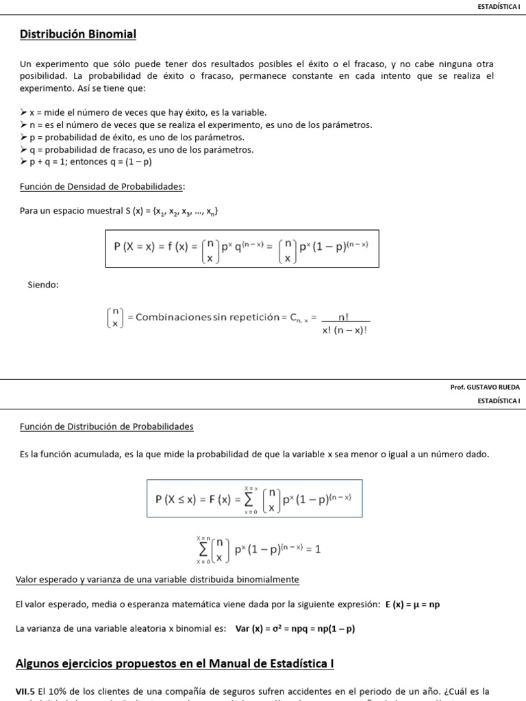 Distribucion Binomial | PDF | Distribución de veneno | Enseñanza de matemática