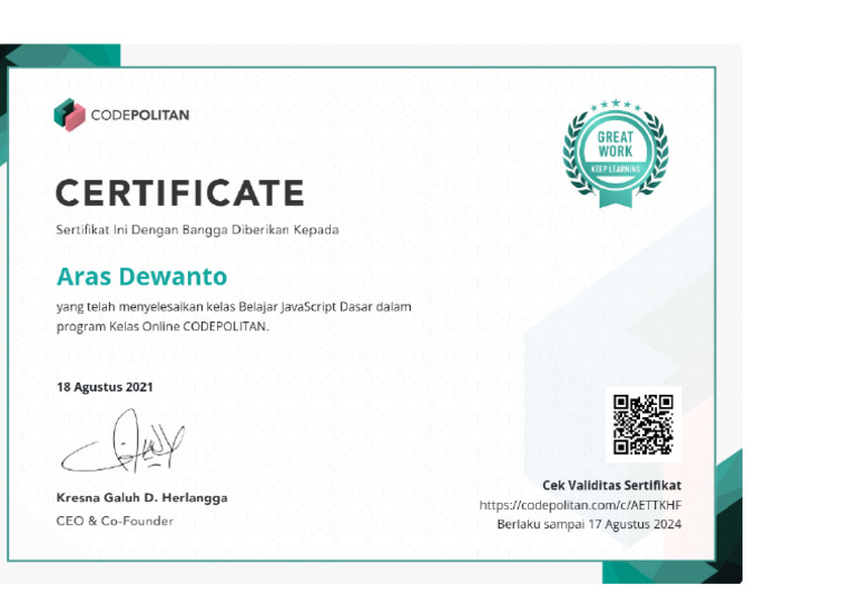 Certificate Javascript | PDF