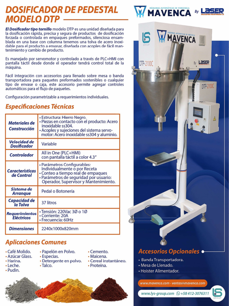 Catalogo Individual Dosificador de Pedestal Mavenca | PDF