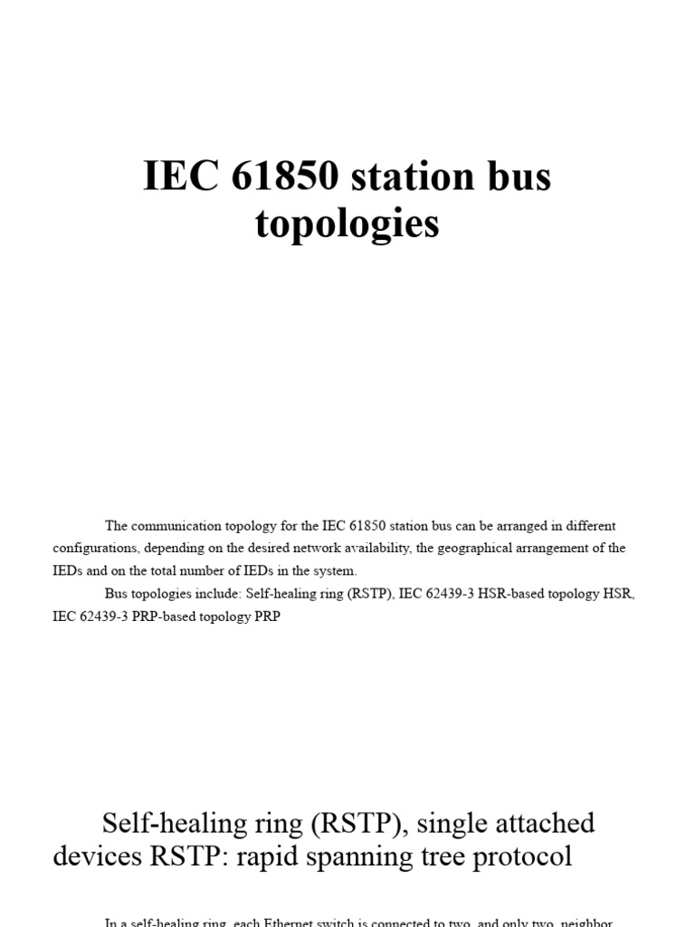 IEC 61850 Station Bus Topologies | PDF | Network Topology | Networking Standards
