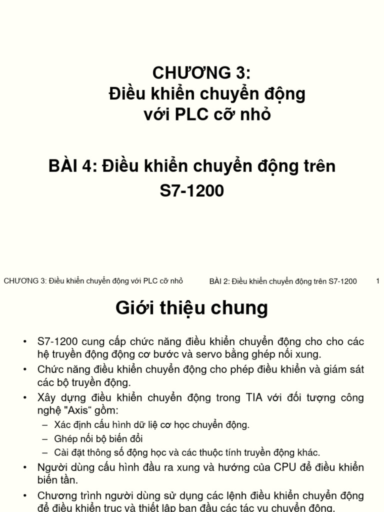 C03 - B04 - Dieu khien chuyen dong voi S7-1200 | PDF