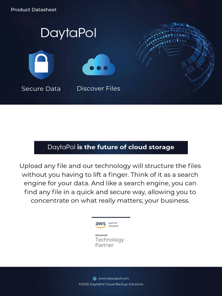 DaytaPol Datasheet-V1.3 | PDF | Backup | Cloud Computing