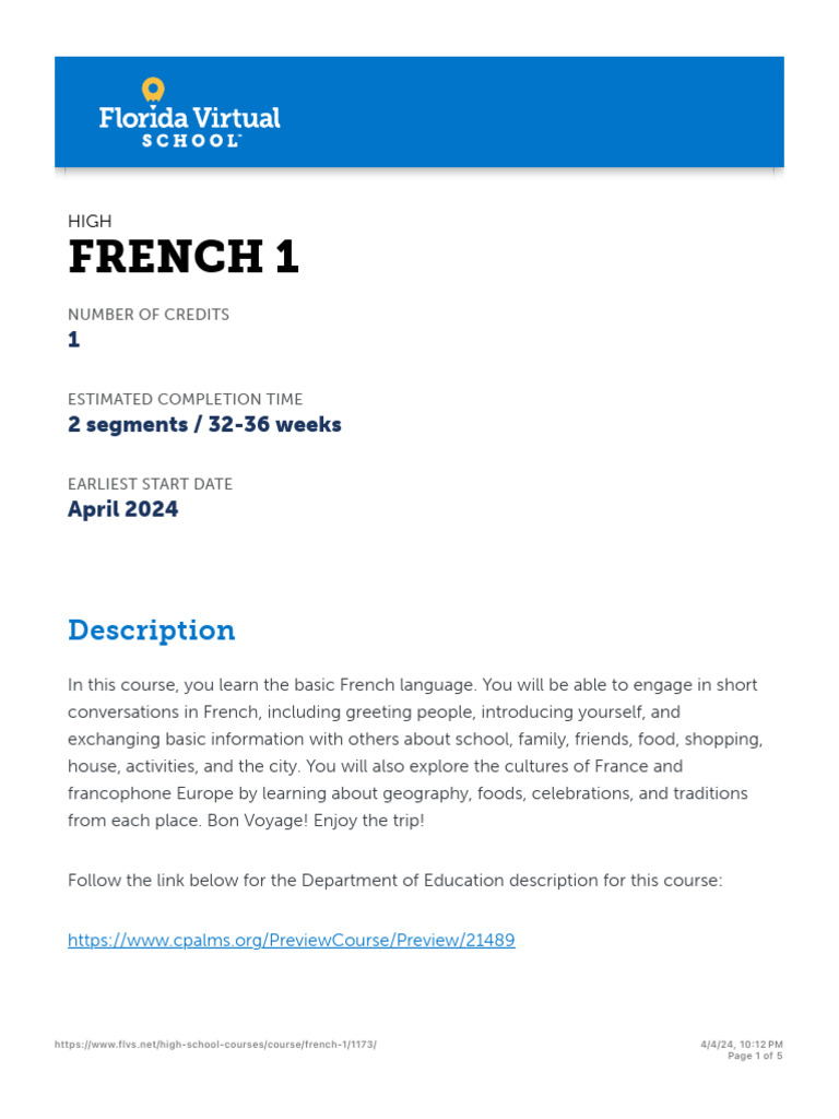 French 1 | PDF | Adjective | French Language