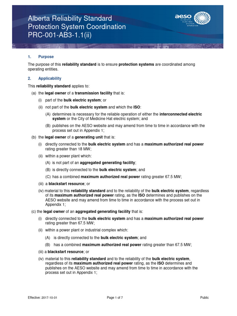 PRC 001 AB3 1.1ii | PDF | Electric Power Transmission | Reliability Engineering