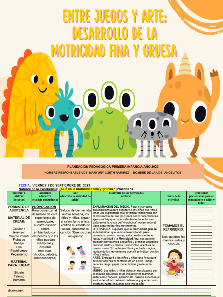 Motricidad Fina y Gruesa en Niños | PDF
