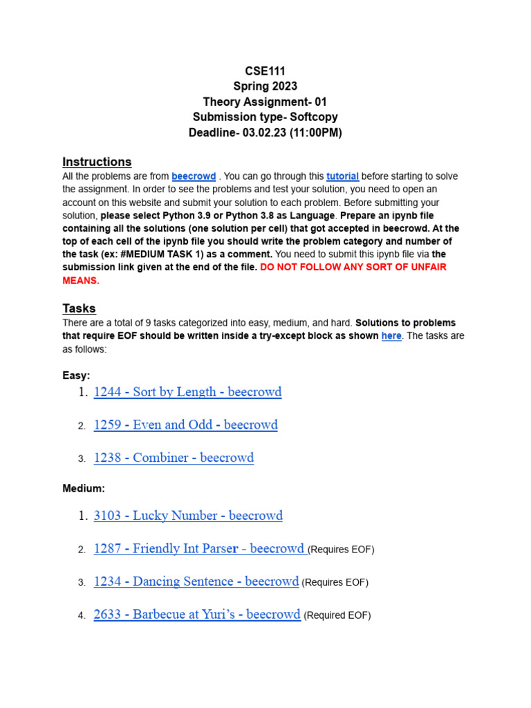 CSE111 Theory Assignment 01 | PDF