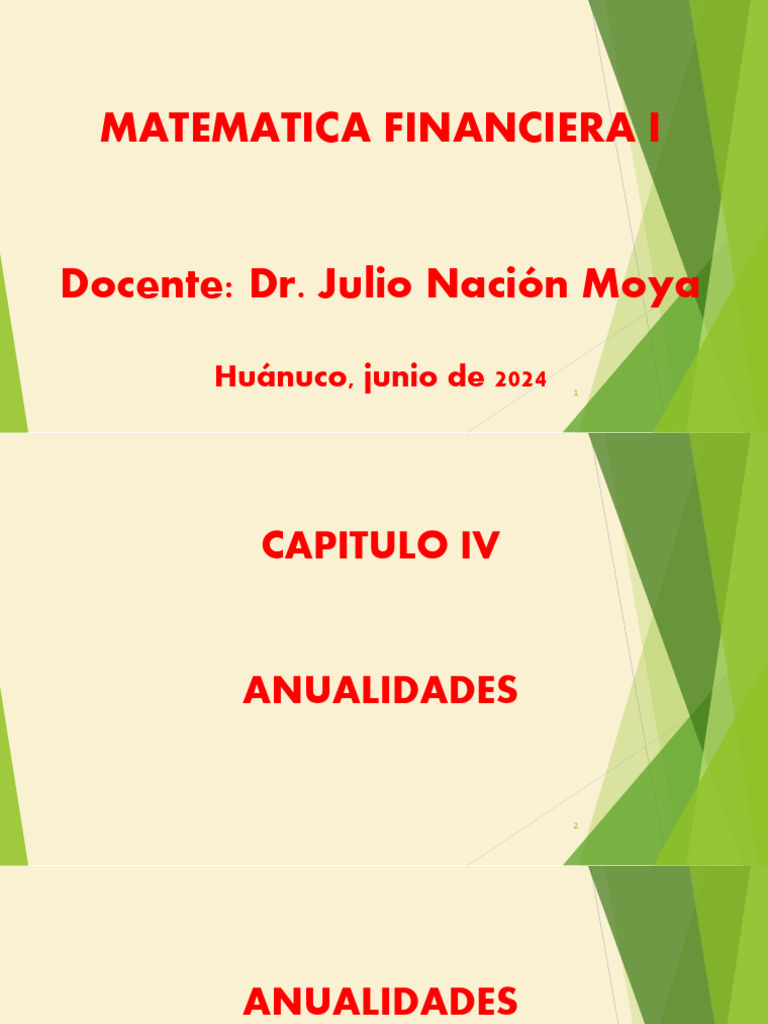 Cap Iv Anualidades Anticipadas | PDF | Bancos | Dinero