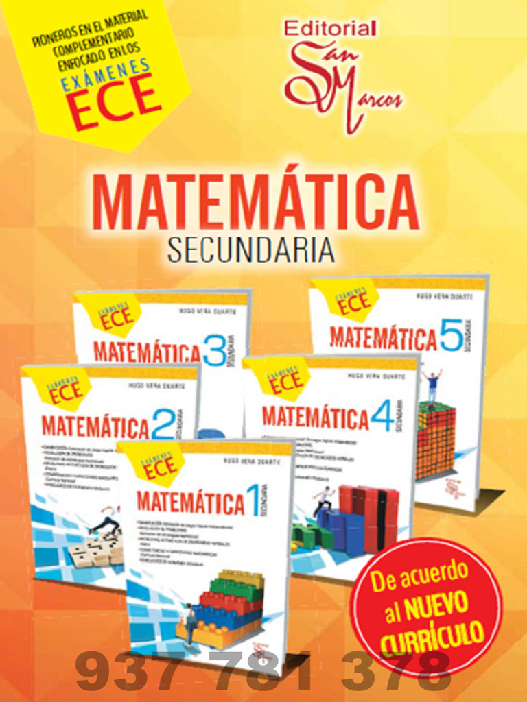 Secundaria - Matemática ECE (San Marcos) 1 | Descargar gratis PDF | Multiplicación | Aritmética