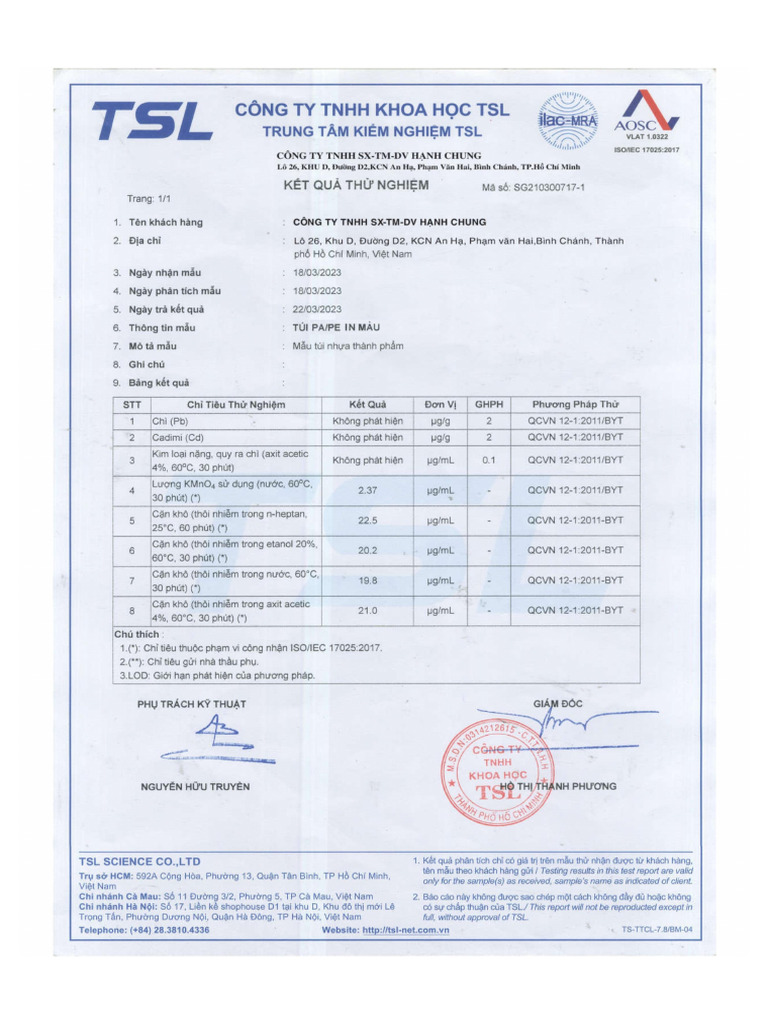 TSL Hanh Chung | PDF