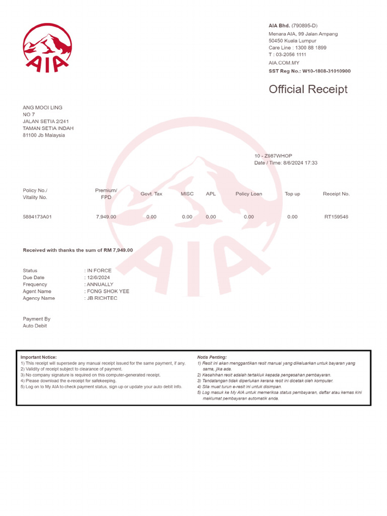 E Receipt | PDF