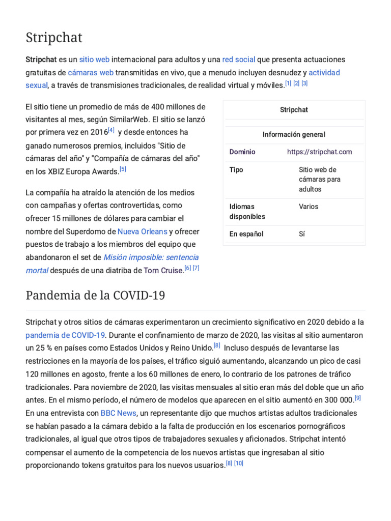 Stripchat - Wikipedia, La Enciclopedia Libre | PDF | Empresas | Sitios web