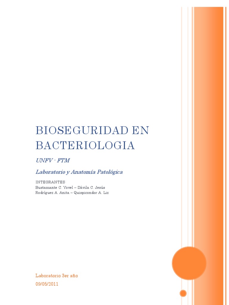 Bioseguridad En Bacteriología Niveles Y Normas Pdf Infección
